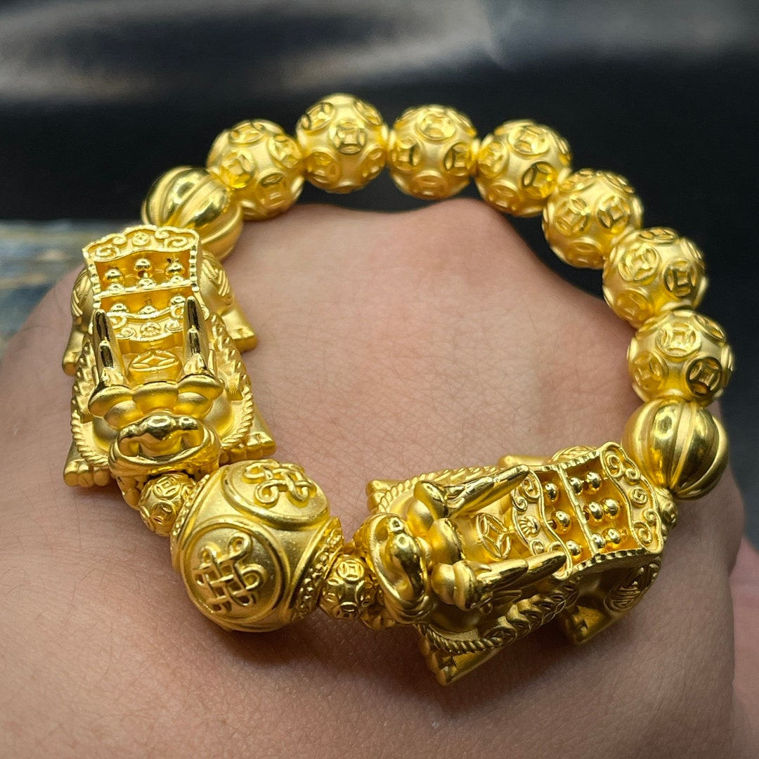 Wealth Magnet: 24K 9999 Gold Pixiu With Abacus in Golden Money Balls ...