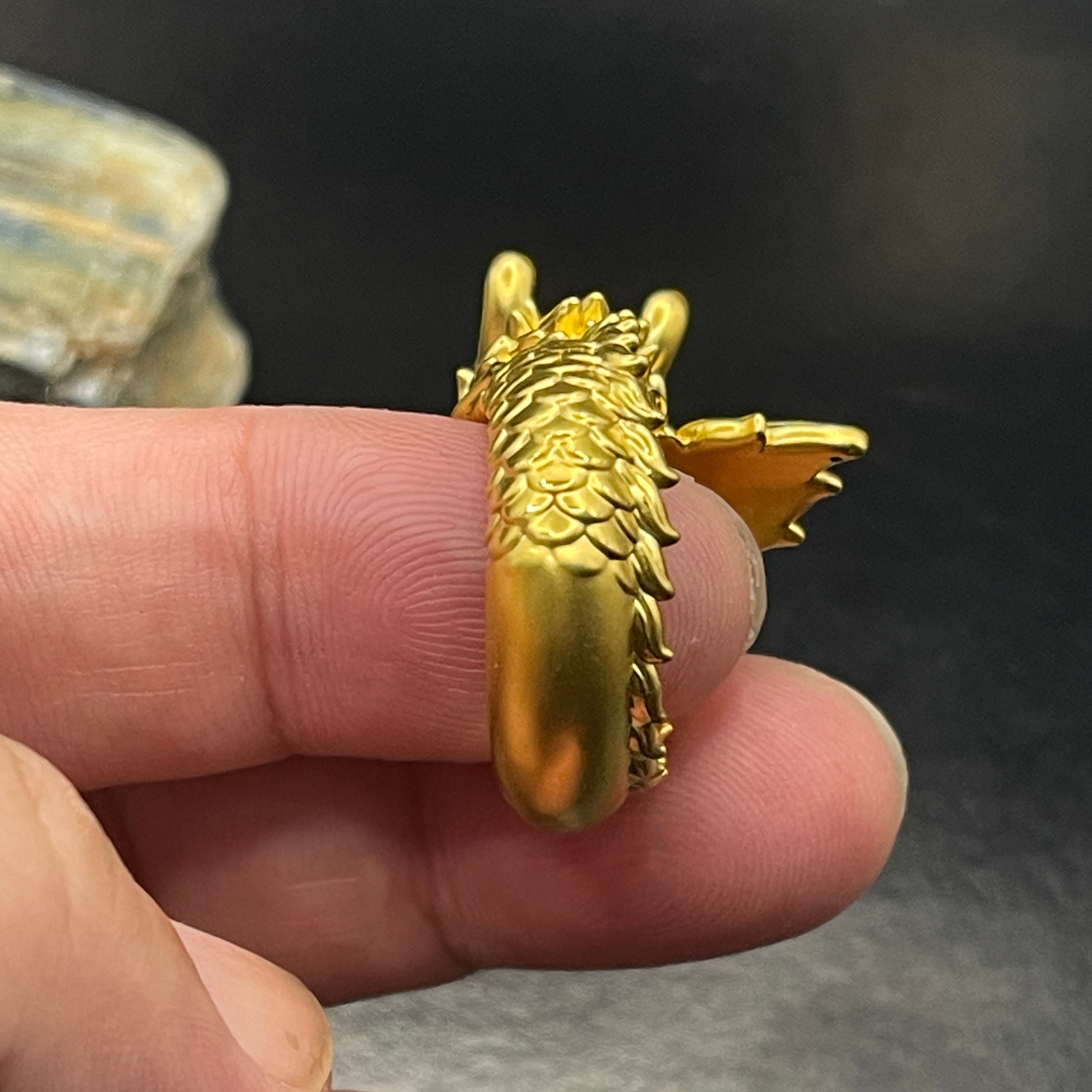 24k Real Gold Ring Dragon Ring for Men and Women - Etsy