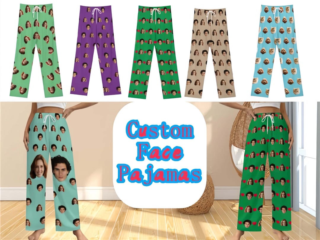 Personalized Face Pajamas, Custom Photo Pajamas, Custom Photo Pajama ...