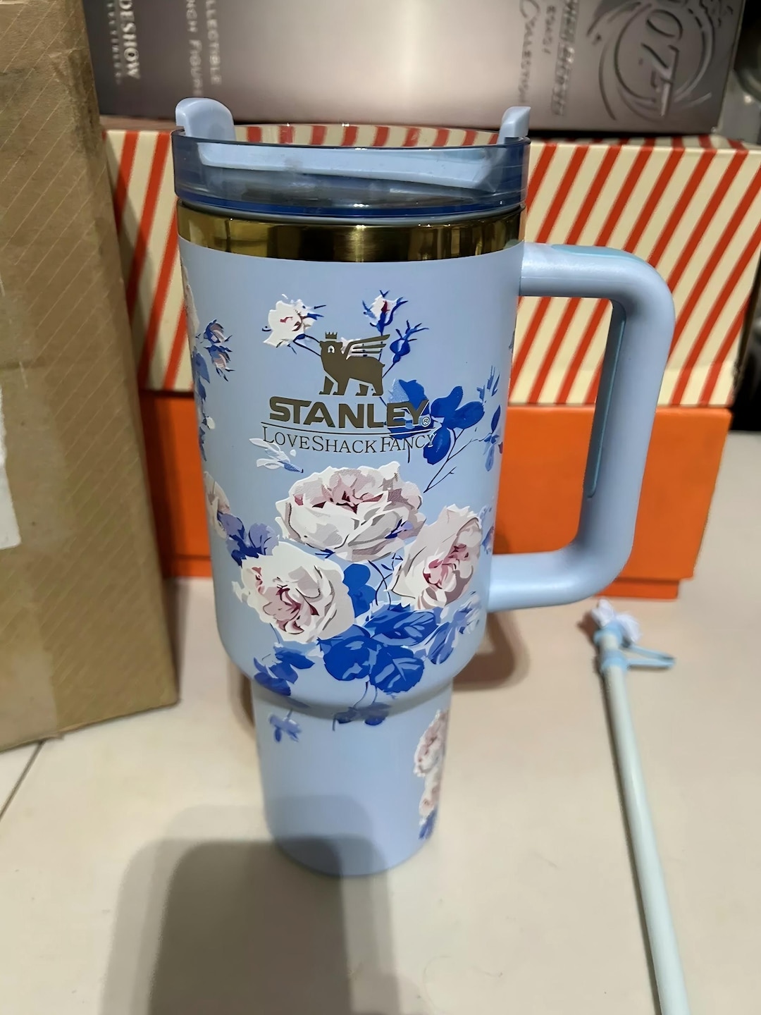 Authentic Stanley X Loveshackfancy Quencher Custom Engraved Floral ...