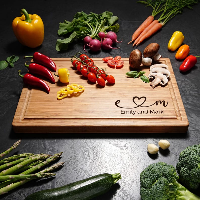 Personalized Wedding Cutting Board, Engagement Gift, Engraved Name ...