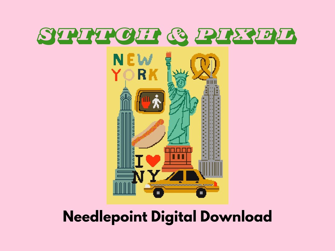 New York Icons Needlepoint Pattern | Digital Download - Etsy
