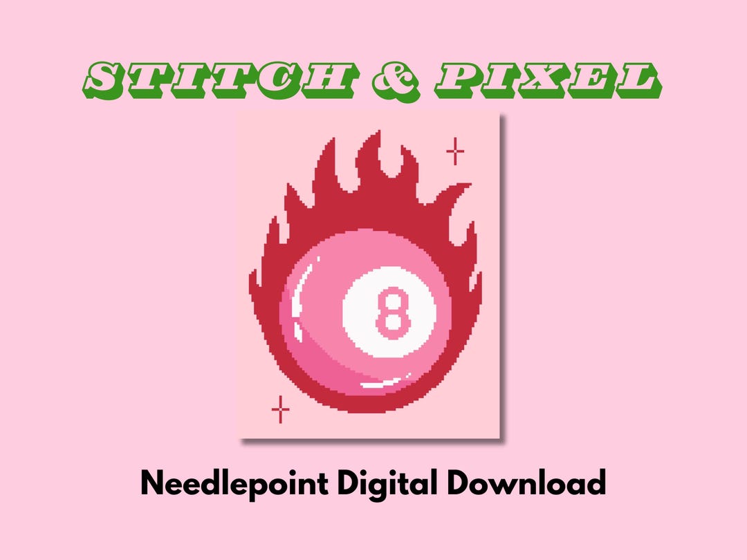 Fire 8 Ball Needlepoint Pattern | Digital Download - Etsy