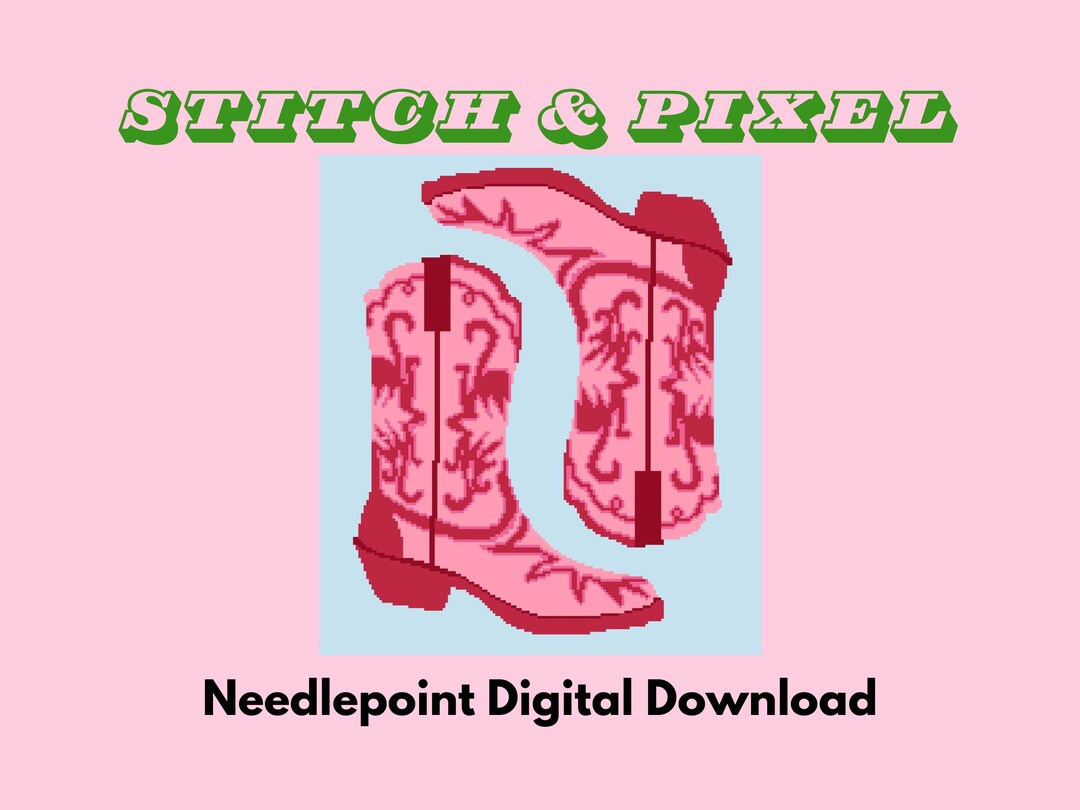 Cowgirl / Cowboy Boot Needlepoint Pattern | Digital Download - Etsy