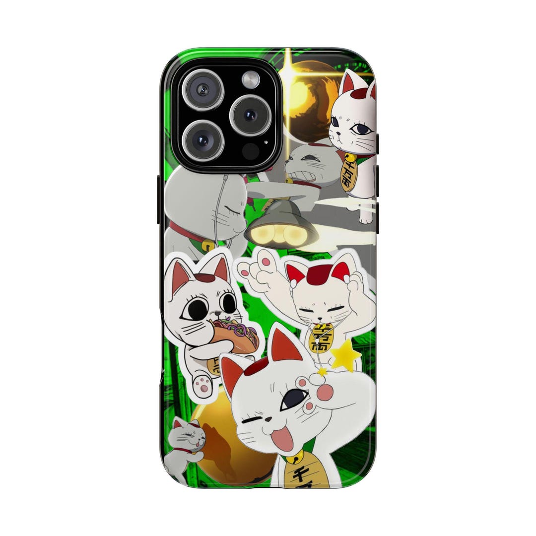 DANDADAN Turbo Granny Maneki Neko Cute Cat Phone Case, for iPhone 16 15 ...