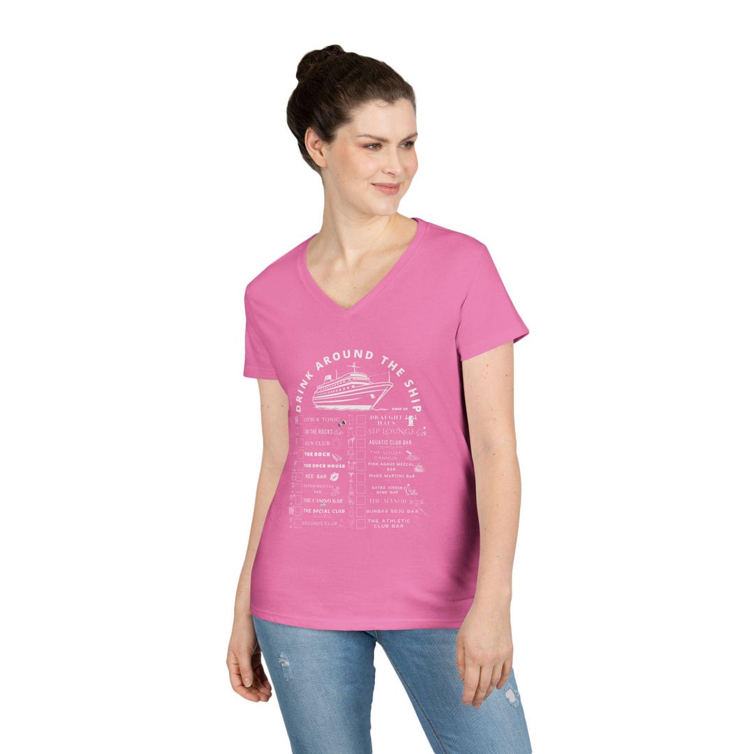 Virgin Resilient Lady Bar Crawl Shirt - Ladies V-neck Drink Around the ...