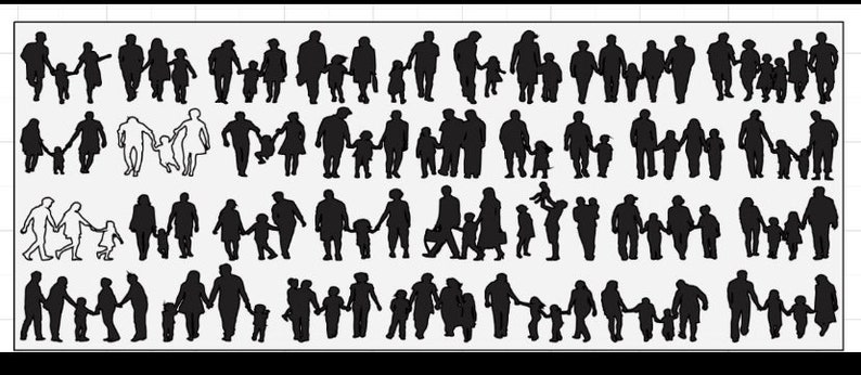 Castle Wall Decal Set: Family Silhouette Art Stickers - Etsy