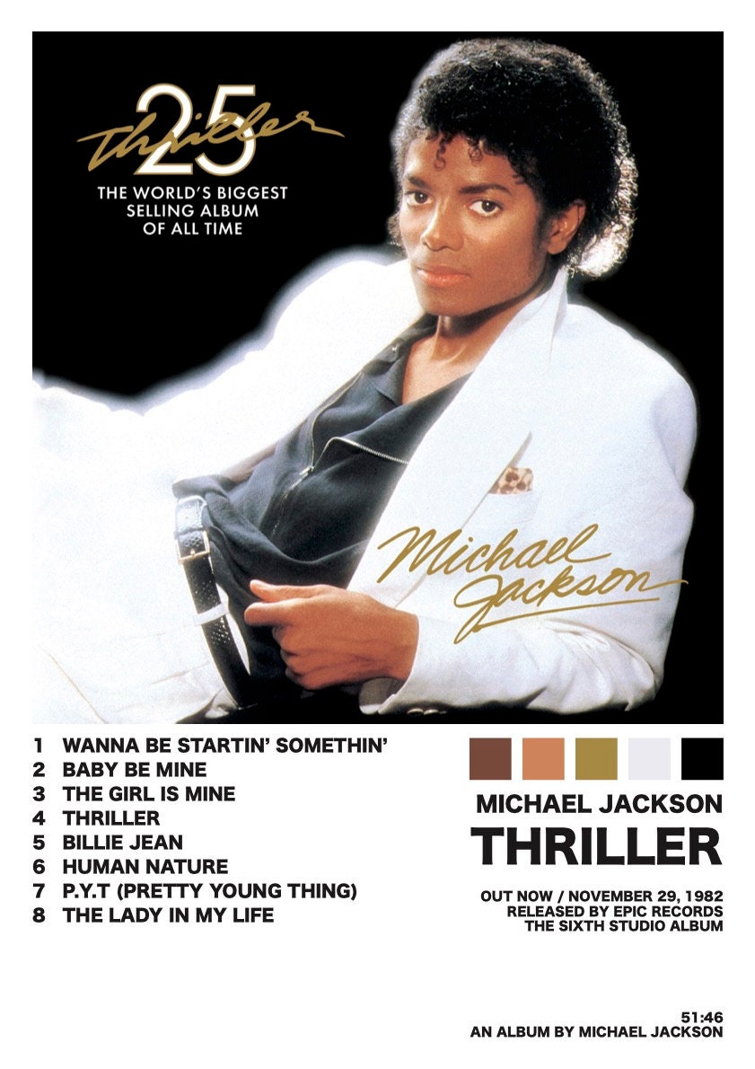 Michael Jackson Thriller Album Cover Wall Art - Etsy
