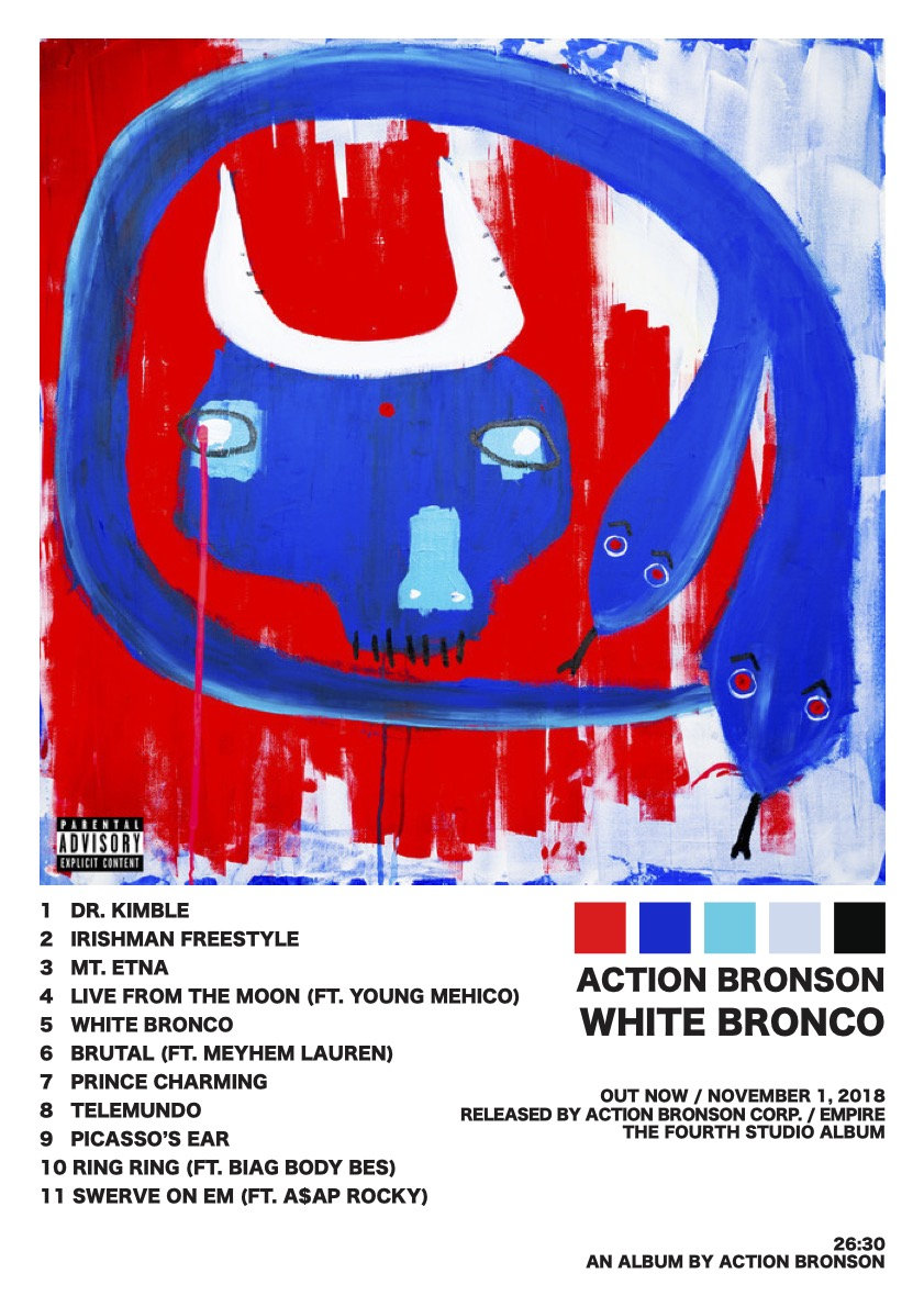 Action Bronson White Bronco Poster Album Cover Wall Art - Etsy
