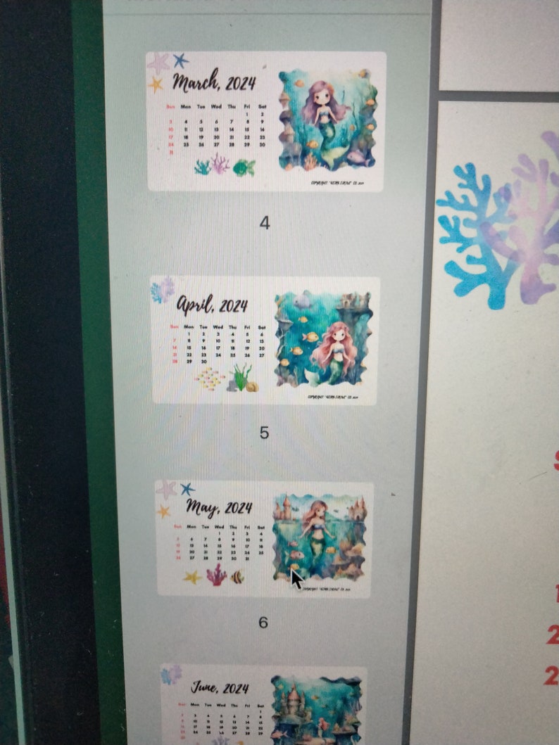 PRINTABLE Calendar 2024, Cute Watercolor Illustrations, Digital ...