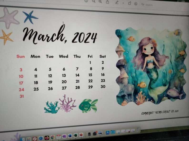 PRINTABLE Calendar 2024, Cute Watercolor Illustrations, Digital ...