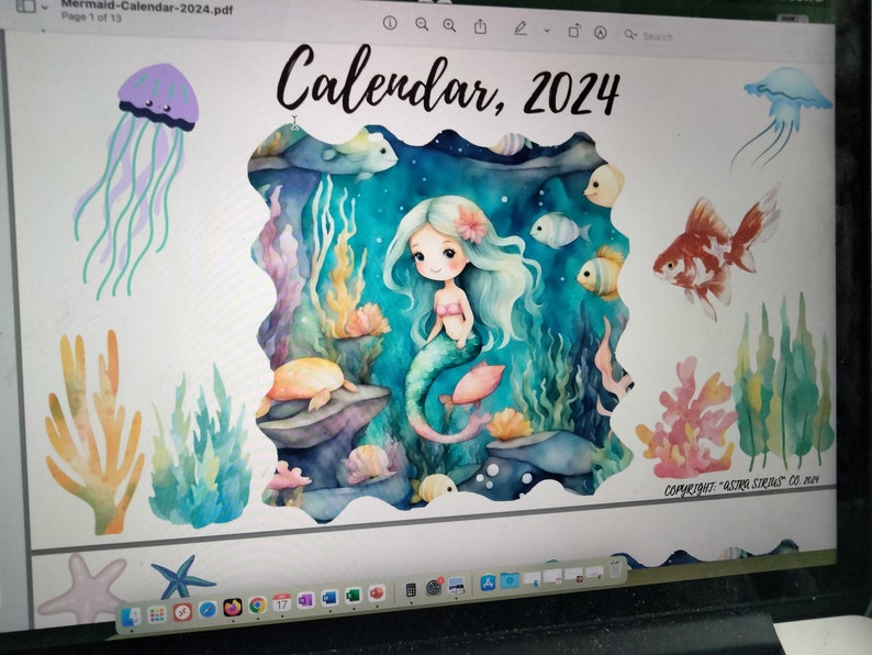 PRINTABLE Calendar 2024, Cute Watercolor Illustrations, Digital ...