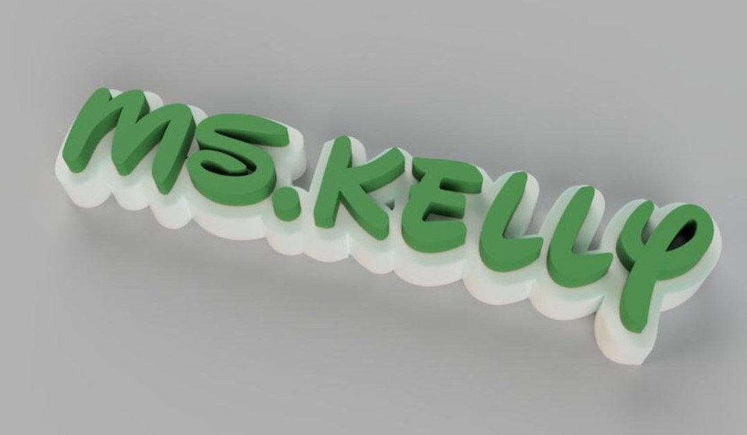 Desk Name Plate Outlined 3D Printed Custom for Teachers Offices Nurses ...