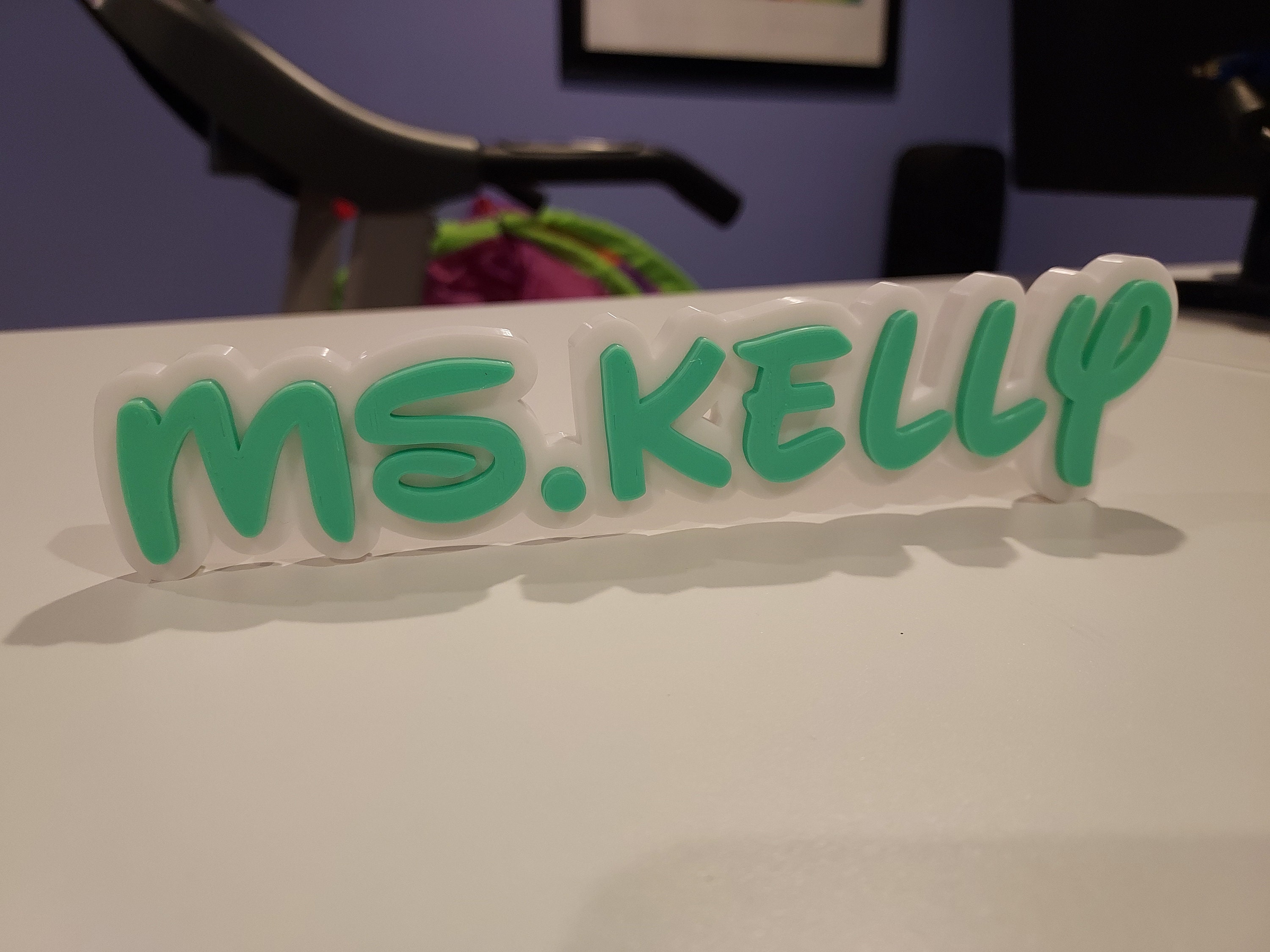 Desk Name Plate Outlined 3D Printed Custom for Teachers Offices Nurses ...