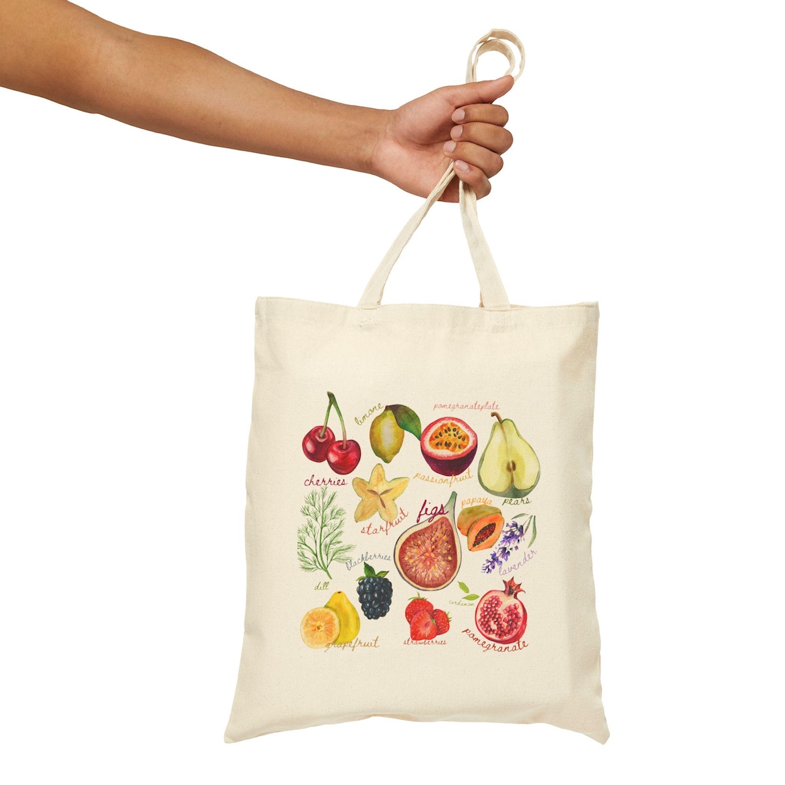 Aesthetic Fruits Canvas Tote Bag, Vintage Fruits, Cute Canvas Tote Bag ...