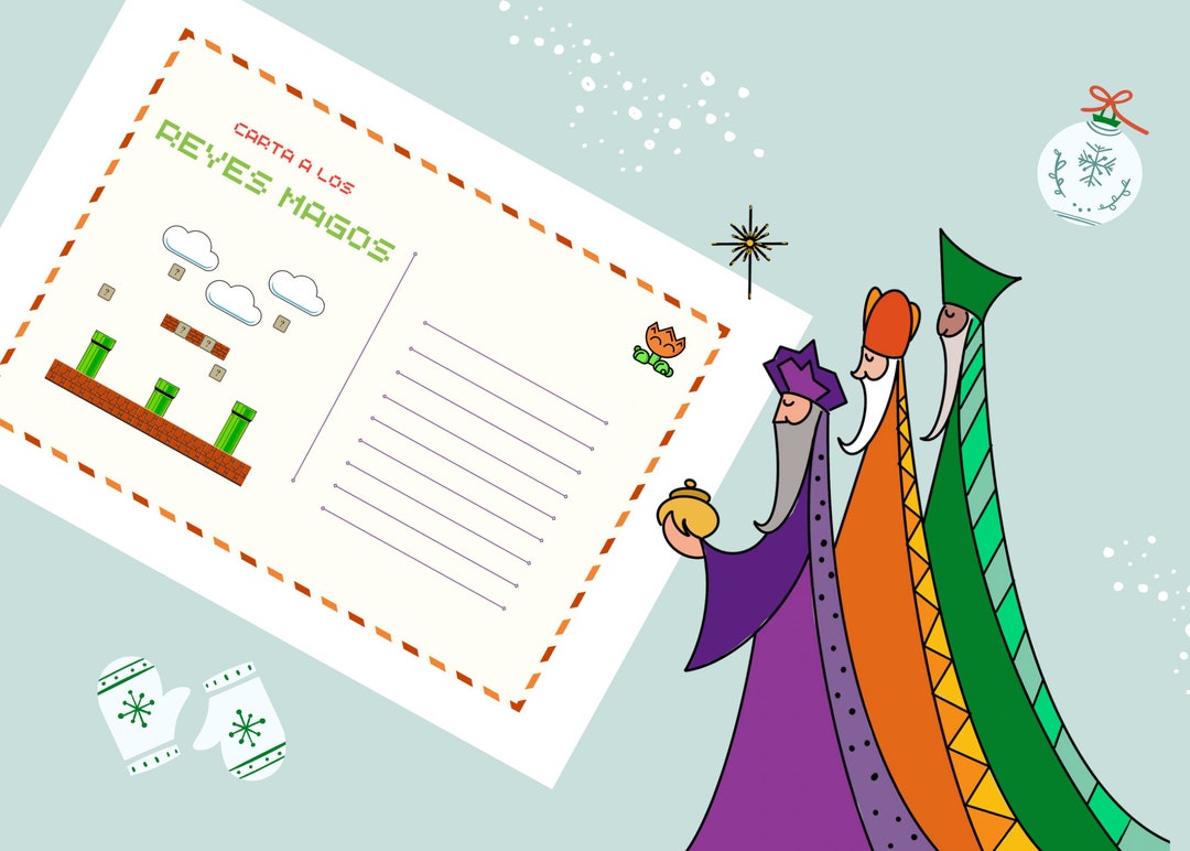 Carta Para los Reyes Magos Letter to the Three Wise Mario Bros - Etsy ...