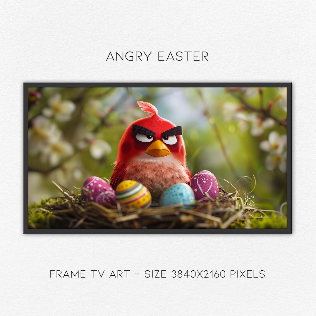Angry Easter Samsung TV I Frame Art Angry Birds Easter Spring Humor Red ...