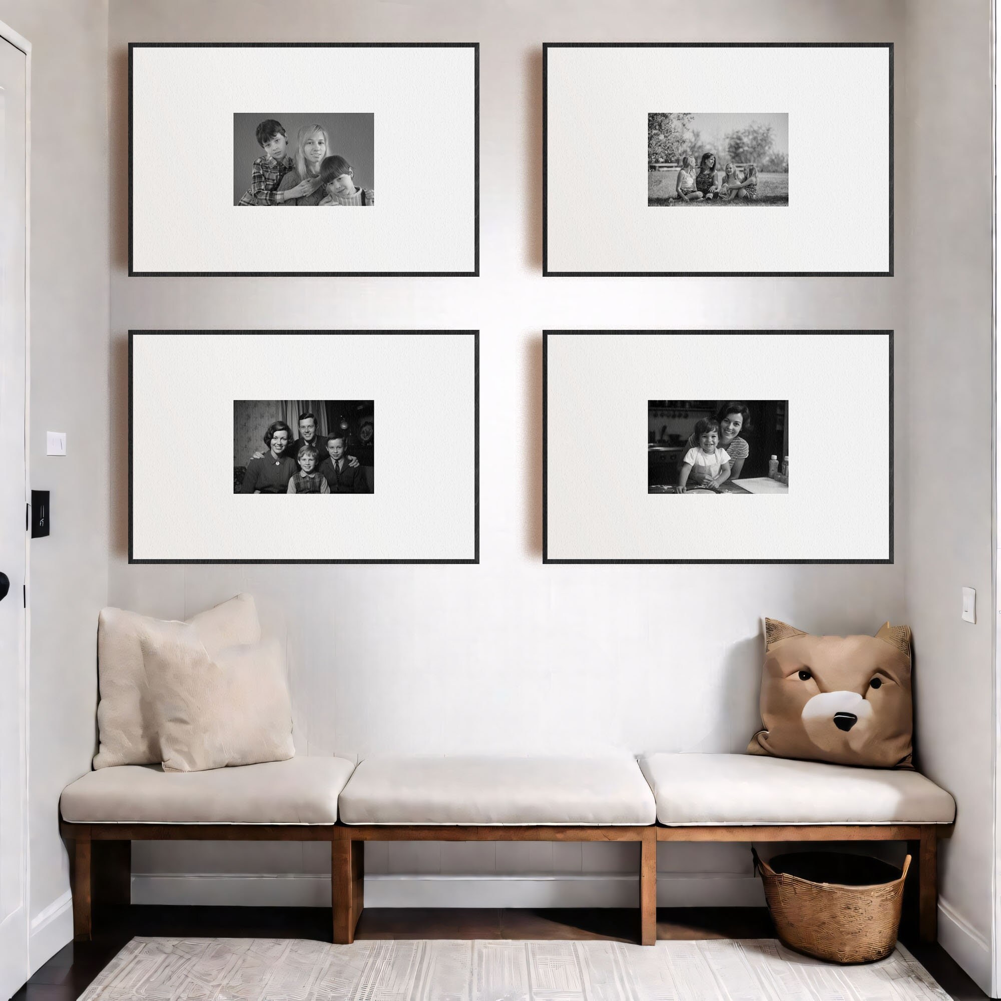 Extra Large Family Photo Gallery Wall, Black Frame Gallery Wall, 36x24 ...