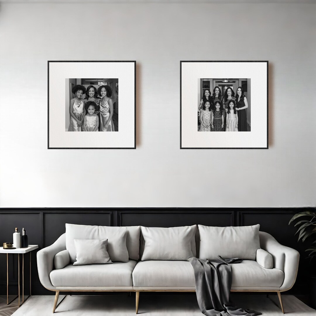 Customizable Family Photo Gallery Wall, Large Frame Gallery Wall, 28x28 ...