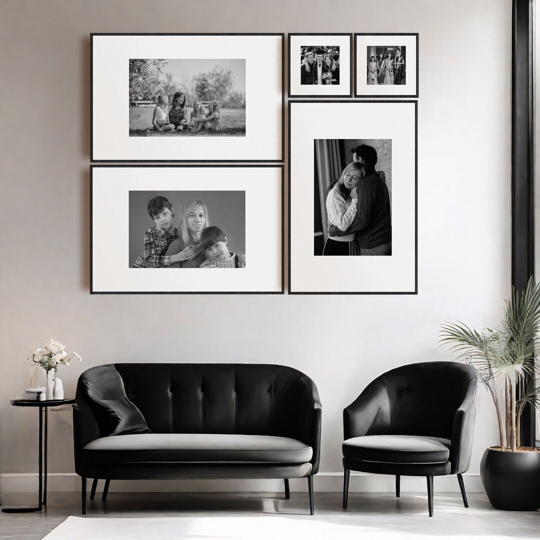 Custom Framed Family Photo Gallery Wall, Family Wall Set, MEGA Set of 5 ...