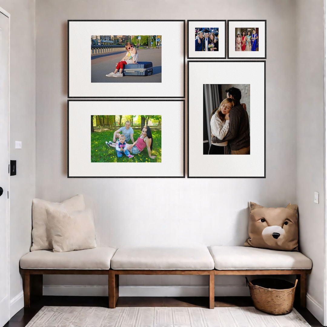 Custom Framed Family Photo Gallery Wall, Family Wall Set, MEGA Set of 5 ...