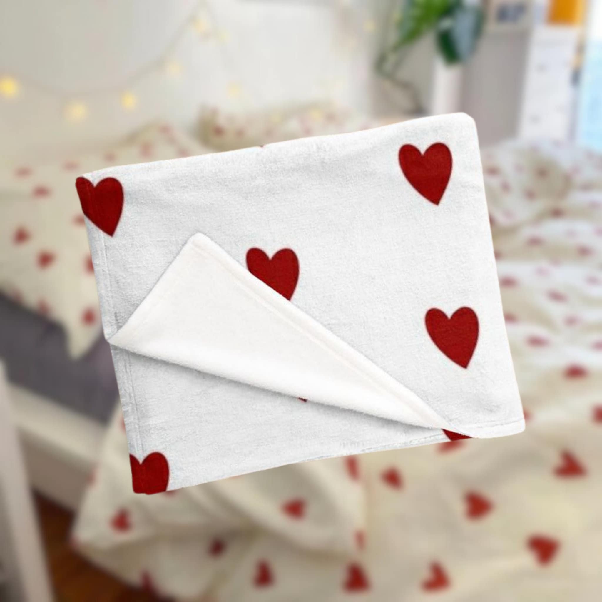 Heart Blanket Valentine Gift for Her Ikea Blanket Baby Blanket Red ...