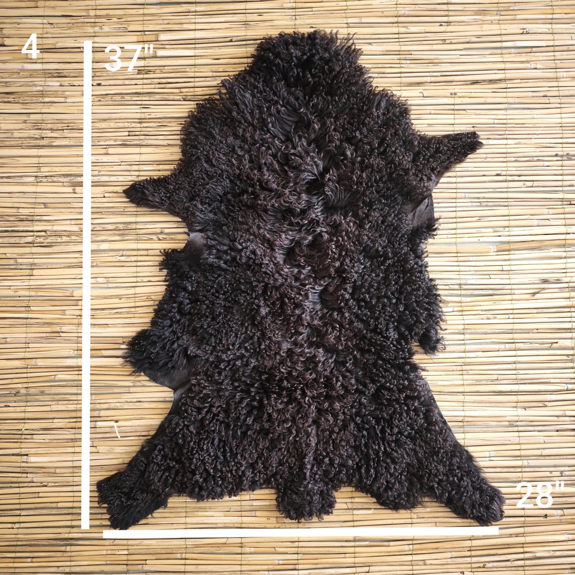 Dark Brown Curly Tigrado Sheepskin: Genuine Spanish Shearling Leather ...