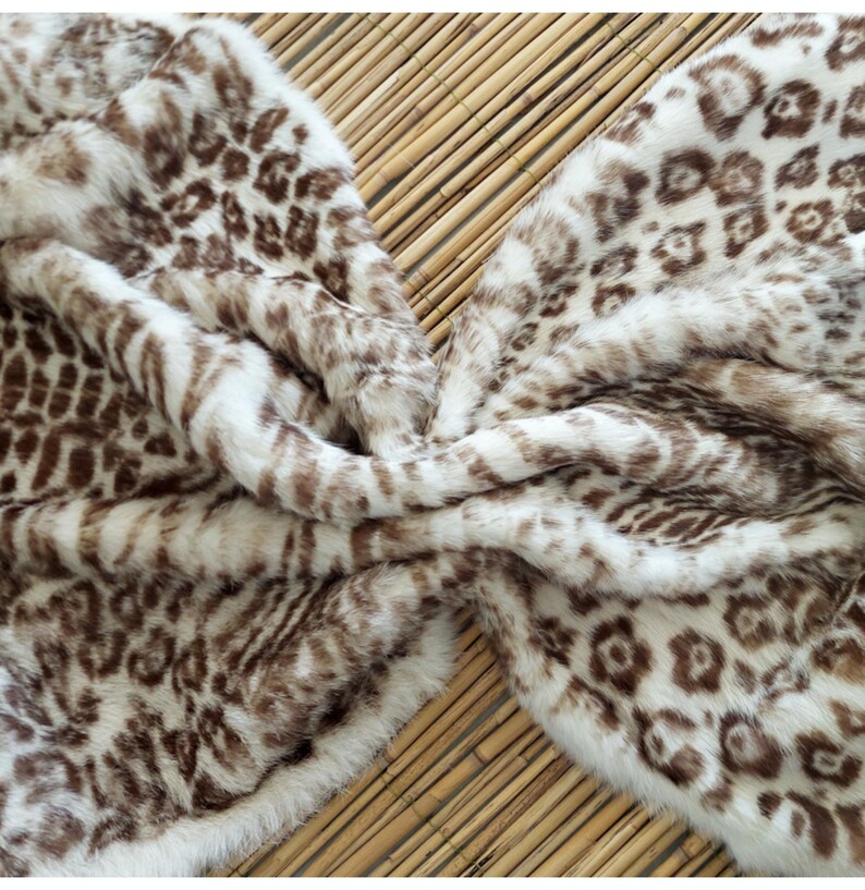 Snow Leopard Print Rabbit Fur Plate, Soft & Exotic Material for Sewing ...