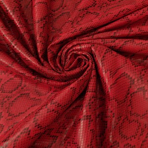 Exotic Red Python Print Calfskin Leather, 17-18 Sqft-genuine Animal ...