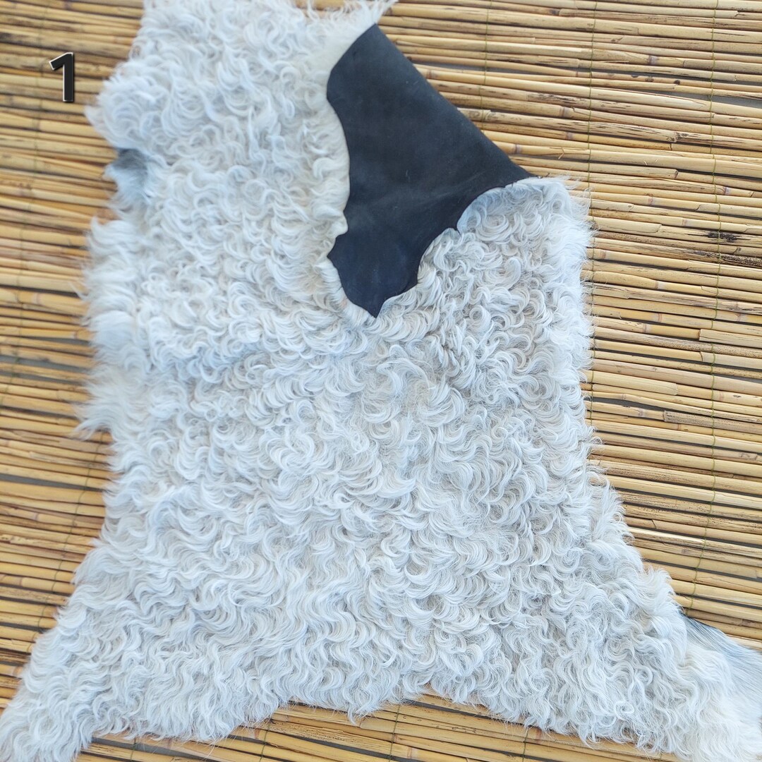 Genuine Stone Curly Tigrado Sheepskin Throw Rug, Collar Fur Sheepskin ...