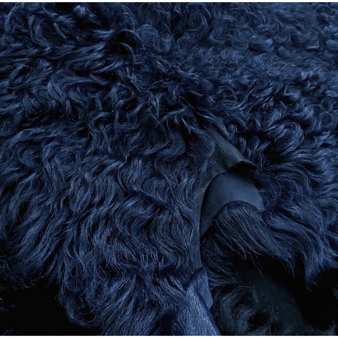 Navy Blue Curly Lambskin Rug: Genuine Spanish Tigrado Sheepskin - Etsy