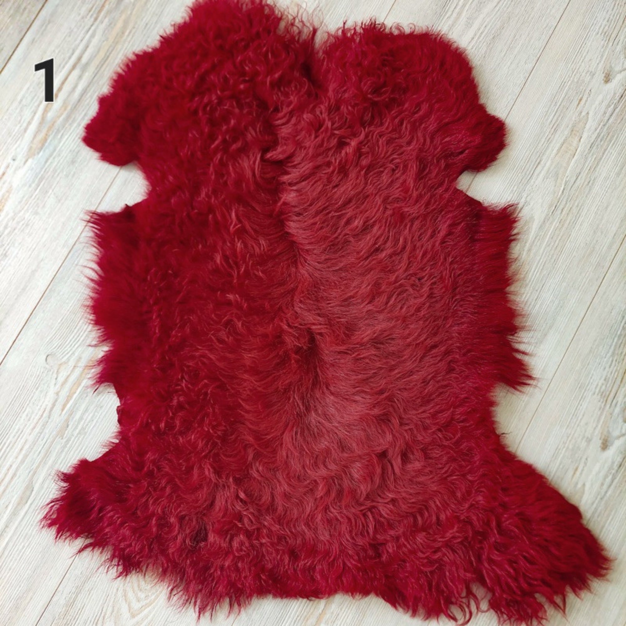 Luxury Red Curly Tigrado Sheepskin, Genuine Sheepskin Leather, Collar ...