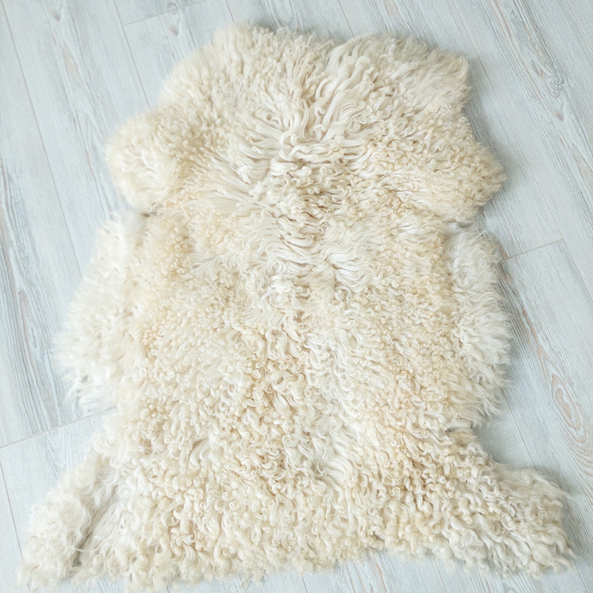 Natural Tigrado Curly Sheepskin, Genuine Soft Handmade Hide, Wool ...