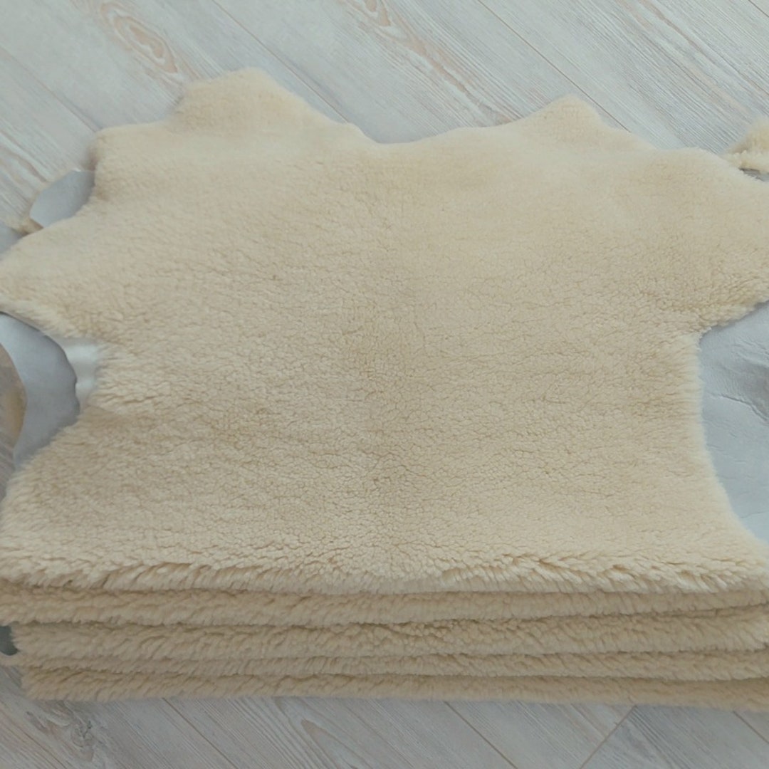 Genuine Cream Upholstery Sheepskin, Gift Sheepskin Hide, XL Thick Curly ...