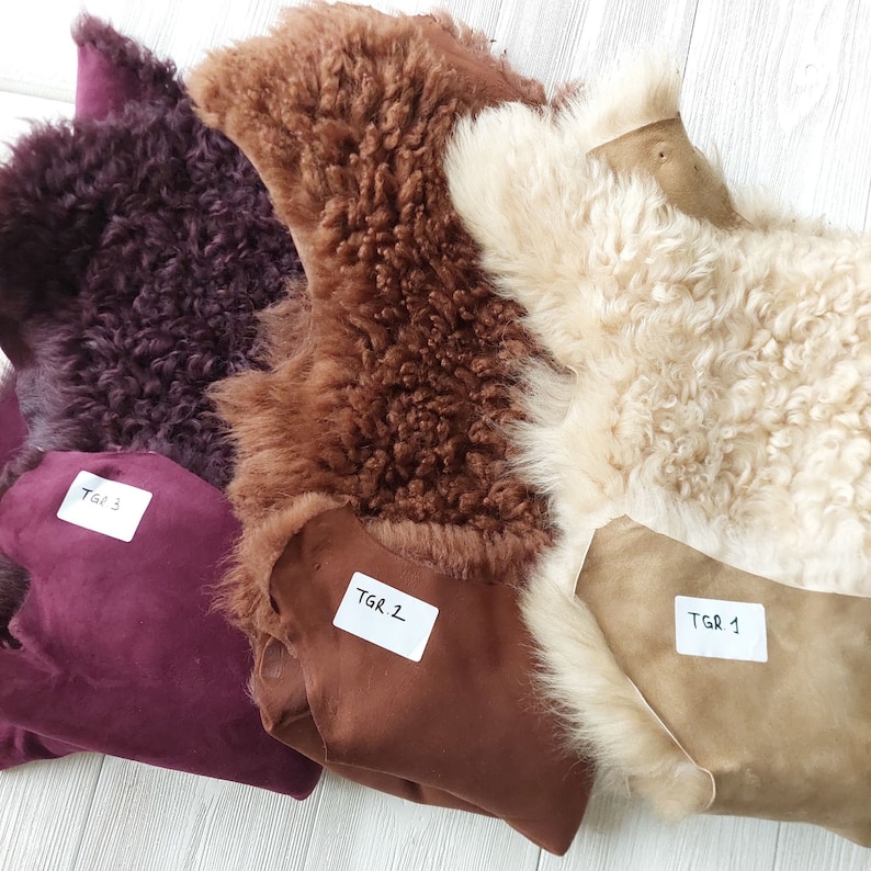 Genuine Curly Sheepskin Tigrado Wool Rug, Sheep Decor Fur, Clothing and ...