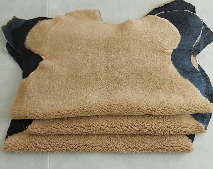 Genuine Camel Color Curly Sheepskin, Upholstery Merino Sheep Hide ...