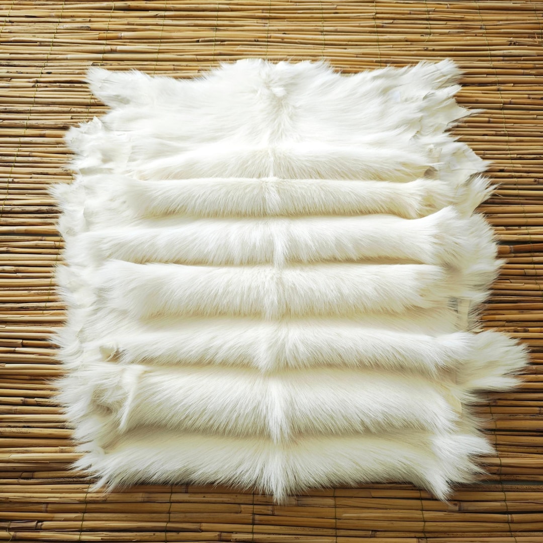 Creamy White Baby Goatskin Rug: Long Hair, Vegetable Tanned - Etsy