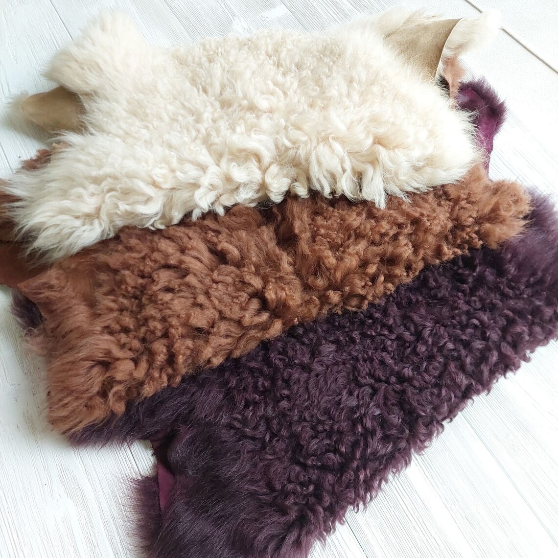 Genuine Curly Sheepskin Tigrado Wool Rug, Sheep Decor Fur, Clothing and ...