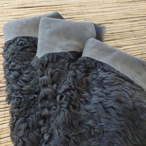 Genuine Khaki Green Tigrado Curly Sheepskin Collar Fur, Clothing and ...