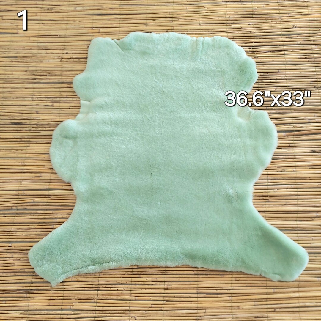 Mint Green Mouton Sheepskin Pelt: Silky Soft Fur, Shearling Throw - Etsy