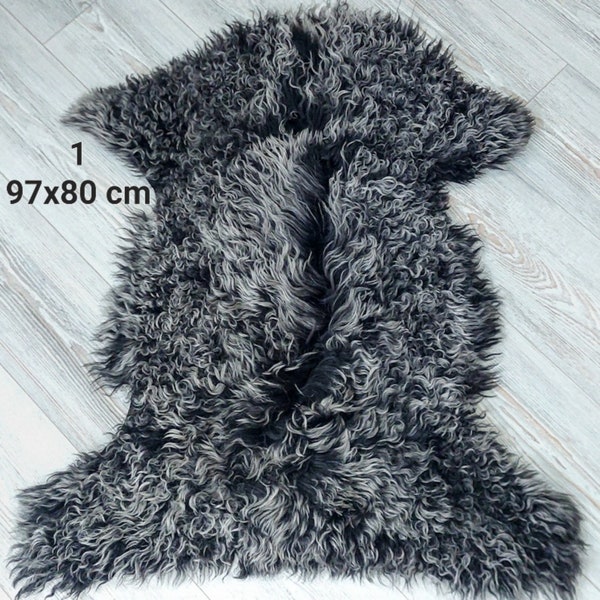 Black Long Hair Rug - Etsy