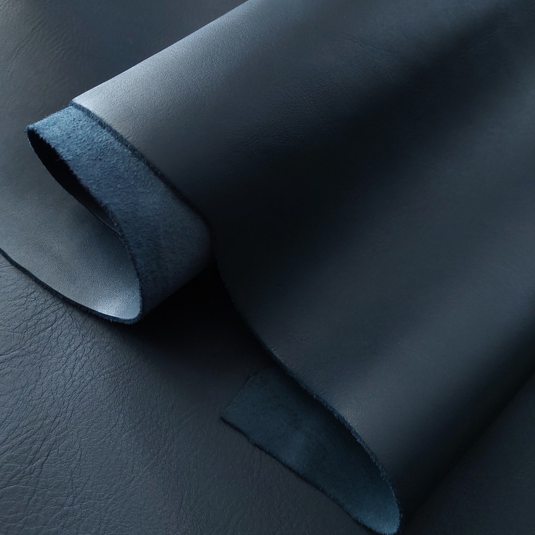 Navy Blue Soft Nappa Cow Leather, Smoth Full Grain Cowhide, Real ...