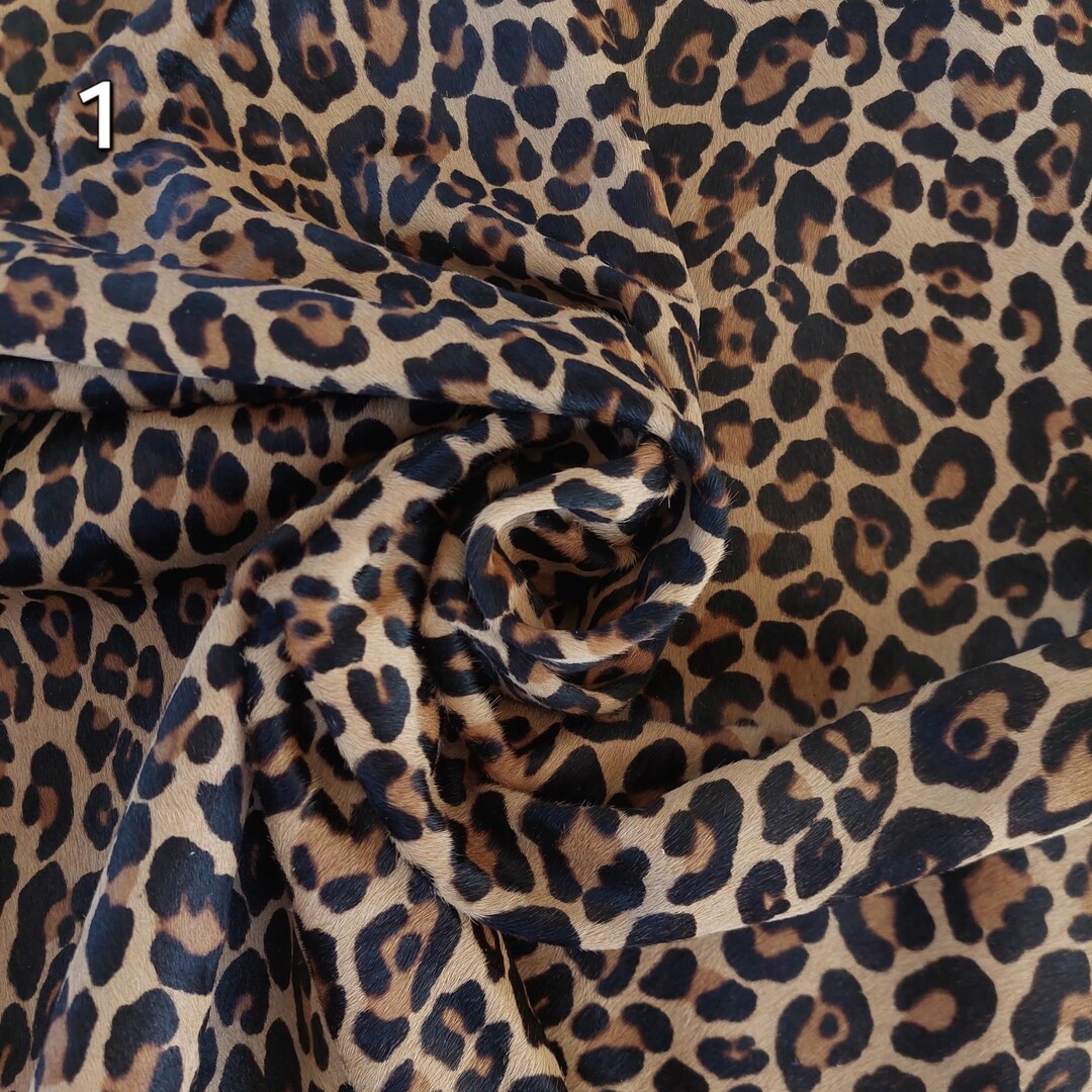 Leopard Print Cow Hair on Cowhide, Genuine Pony Hair Skin Leather for ...