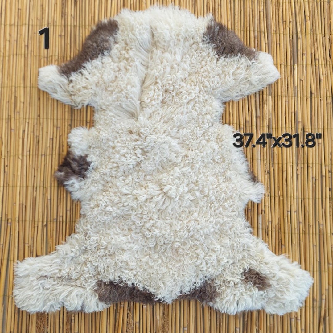 Curly Mongolian Sheepskin Seat Cover, Genuine Natural Color Sheepskin ...