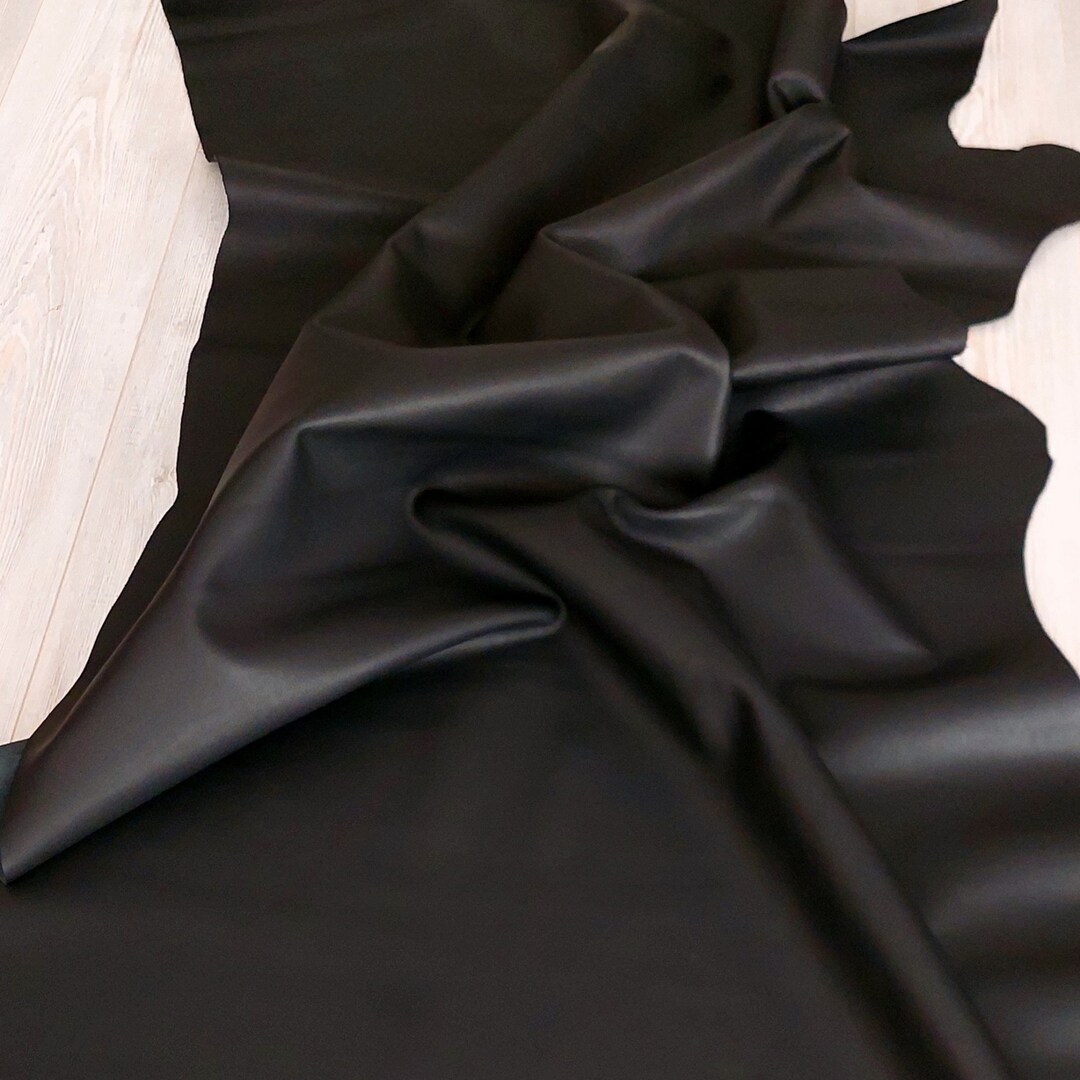 Black Nappa Cow Leather: Full Grain Soft Hide for Crafts & Upholstery ...