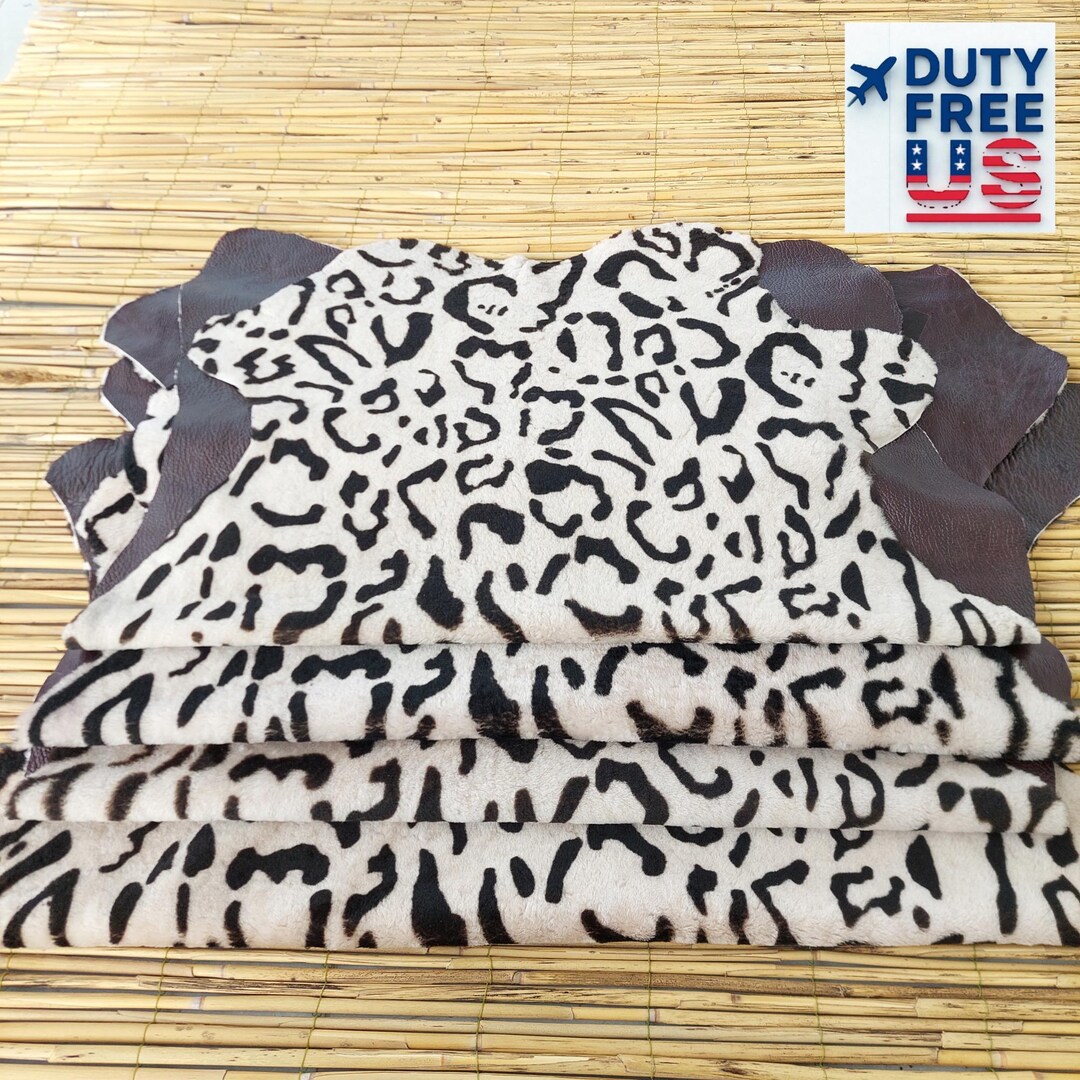 Leopard Print Sheepskin Rug: Luxury Shearling Hide, Upholstery Grade - Etsy