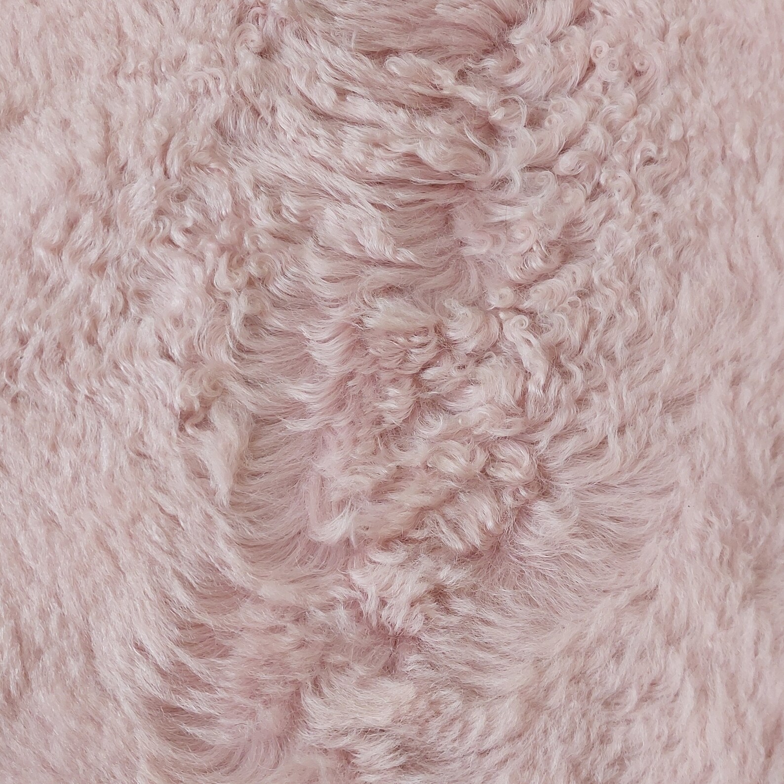 Genuine Pink Curly Sheepskin Tigrado Throw Rug, Super Soft Silky ...
