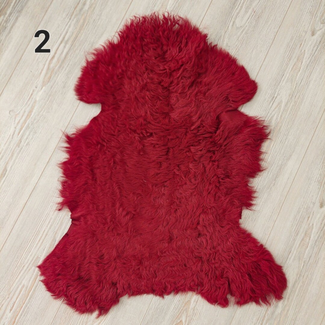 Luxury Red Curly Tigrado Sheepskin, Genuine Sheepskin Leather, Collar ...