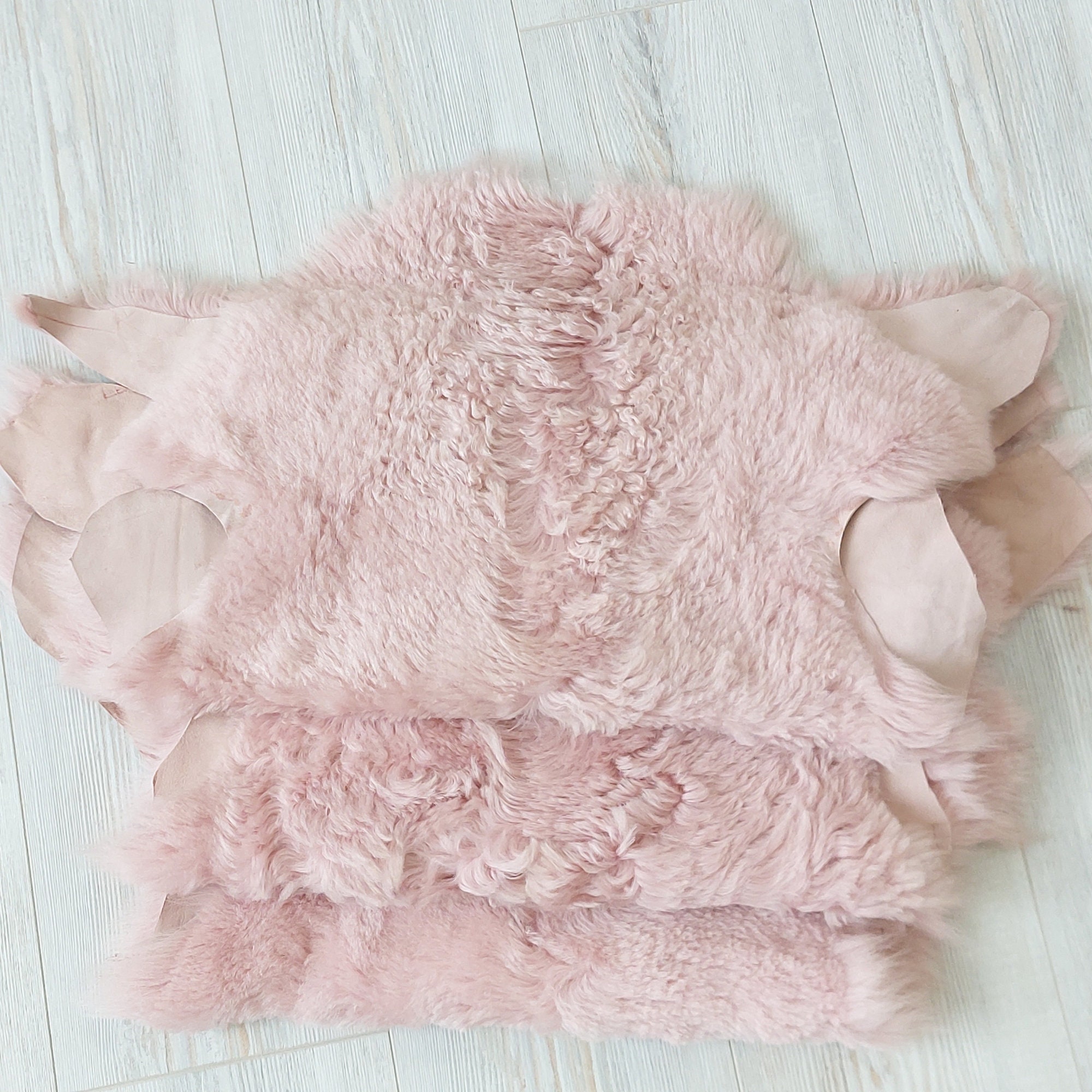 Genuine Pink Curly Sheepskin Tigrado Throw Rug, Super Soft Silky ...