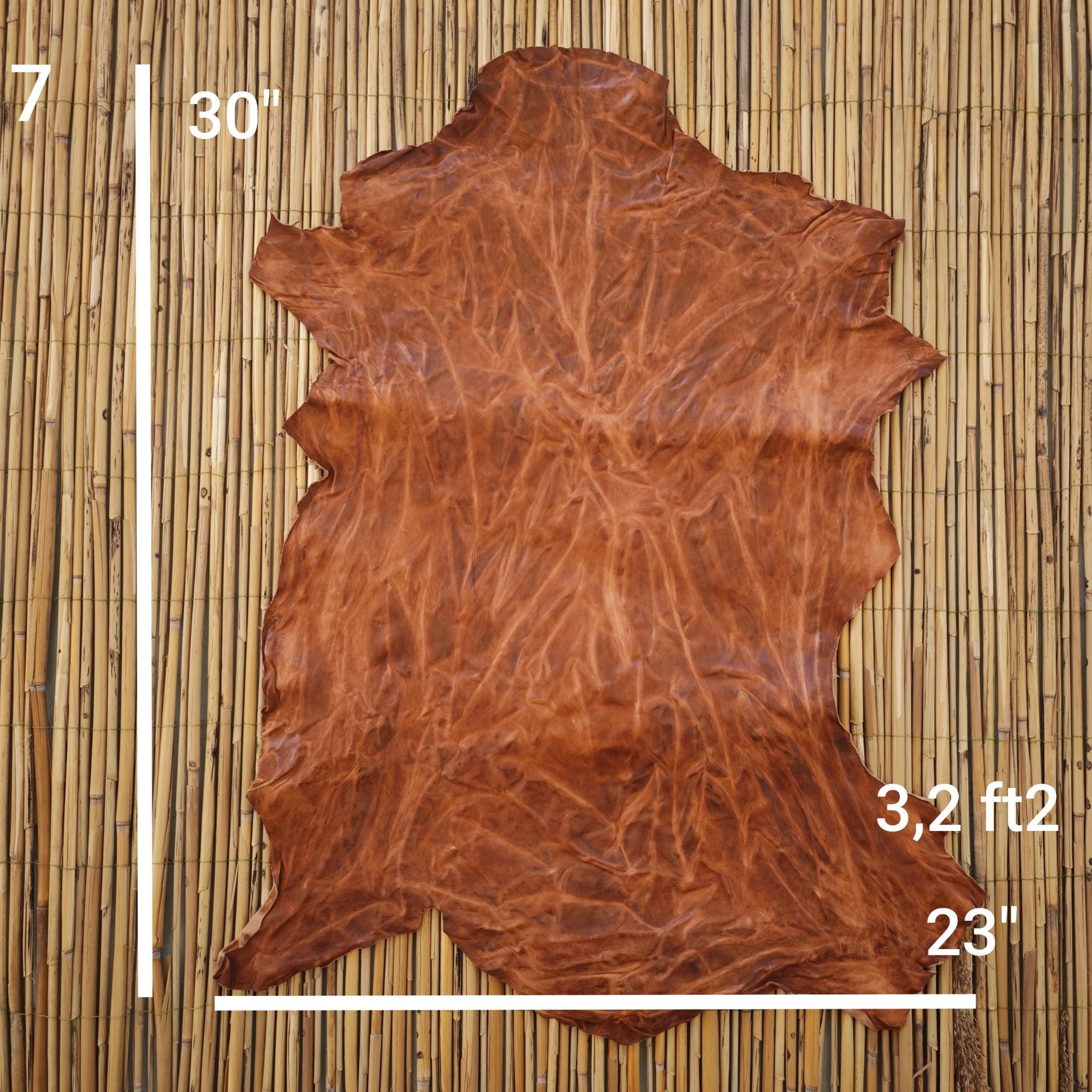 Tan Antique Wrinkled Vegetable Tanned Goatskin Leather - Thick 1.1mm - Etsy